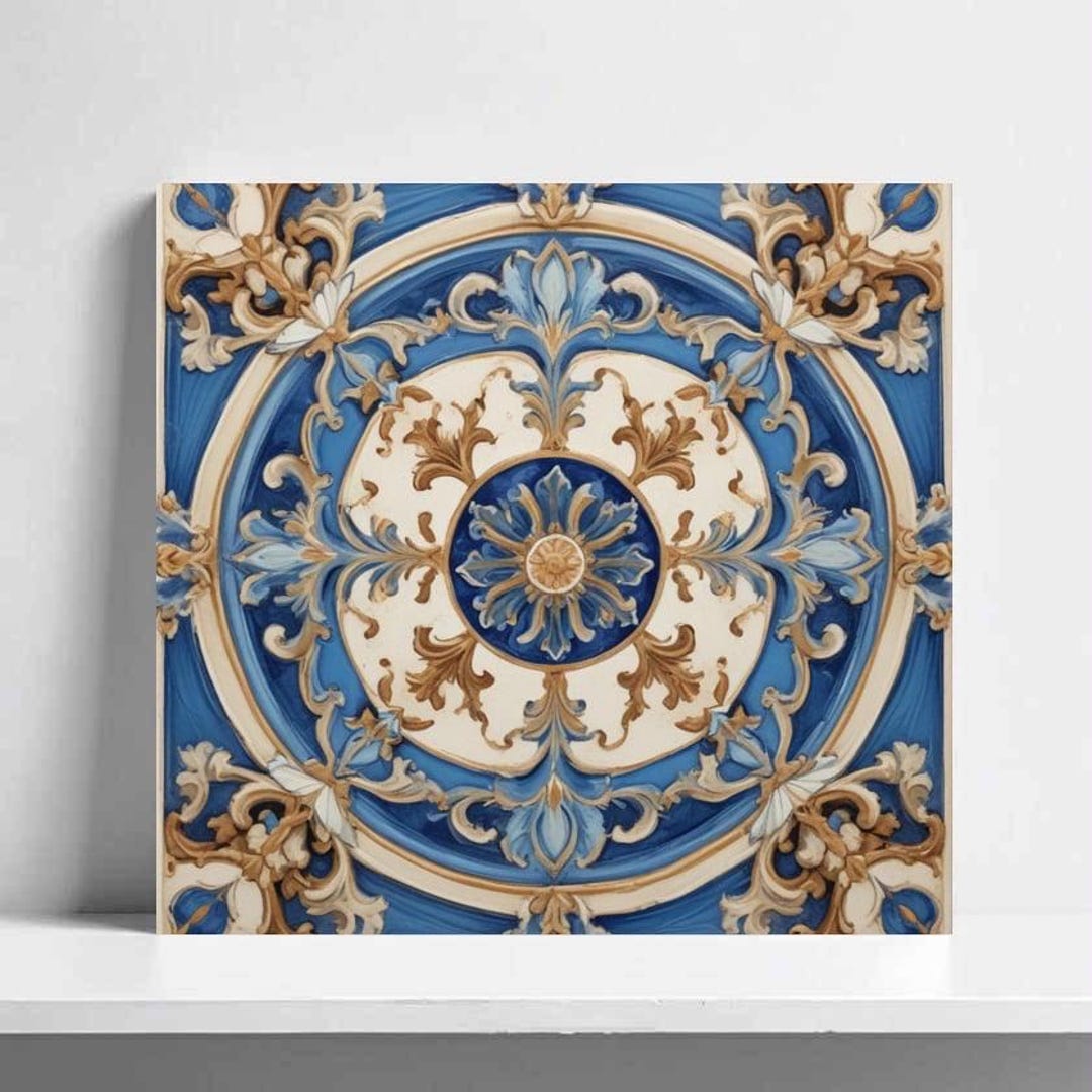 Italian Venetian Tile – Baroque Renaissance Floral Ceramic, Venice Wall ...