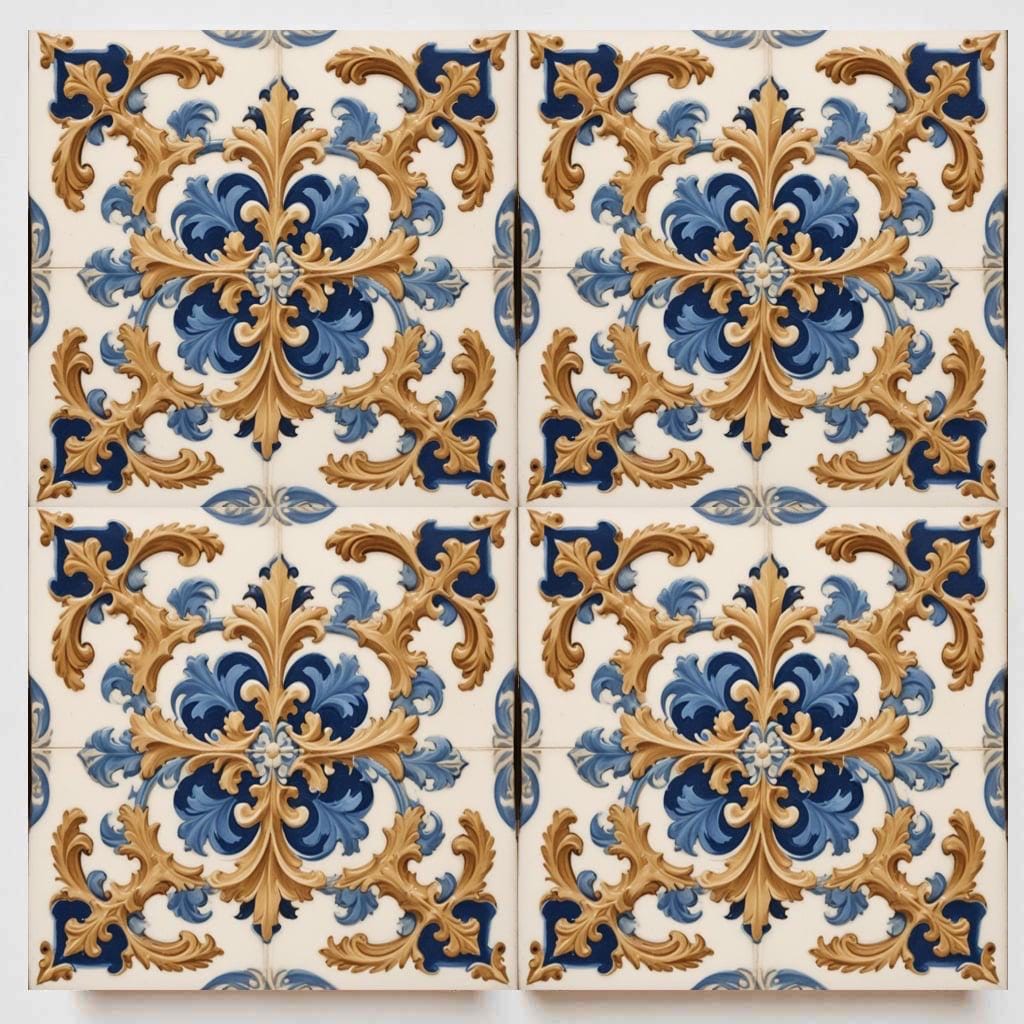 Venetian Baroque Ceramic Tile – Renaissance Floral Kitchen Backsplash ...