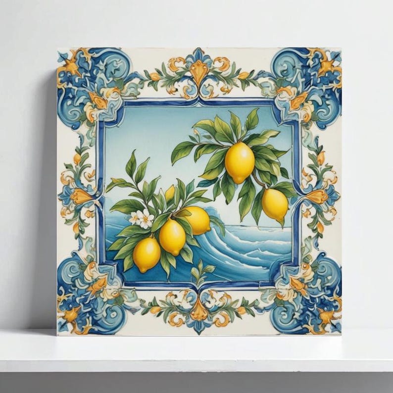 Amalfi Tile With Lemons, Mediterranean Kitchen Lemon Backsplash Tiles ...