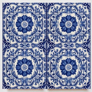 Amalfi Coast Tile – Blue Floral Ceramic Majolica, Mediterranean Decor ...