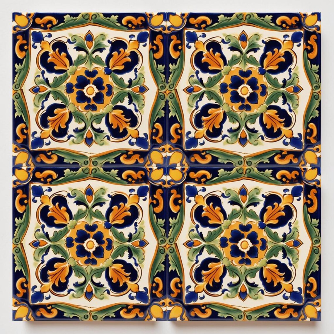Deruta Floral Ceramic Tile: Italian Majolica Kitchen Backsplash - Etsy