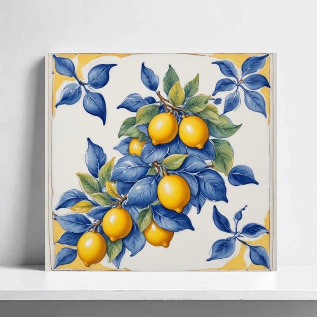 Italian Majolica Lemon Tile – Amalfi Coast Ceramic for Mediterranean ...