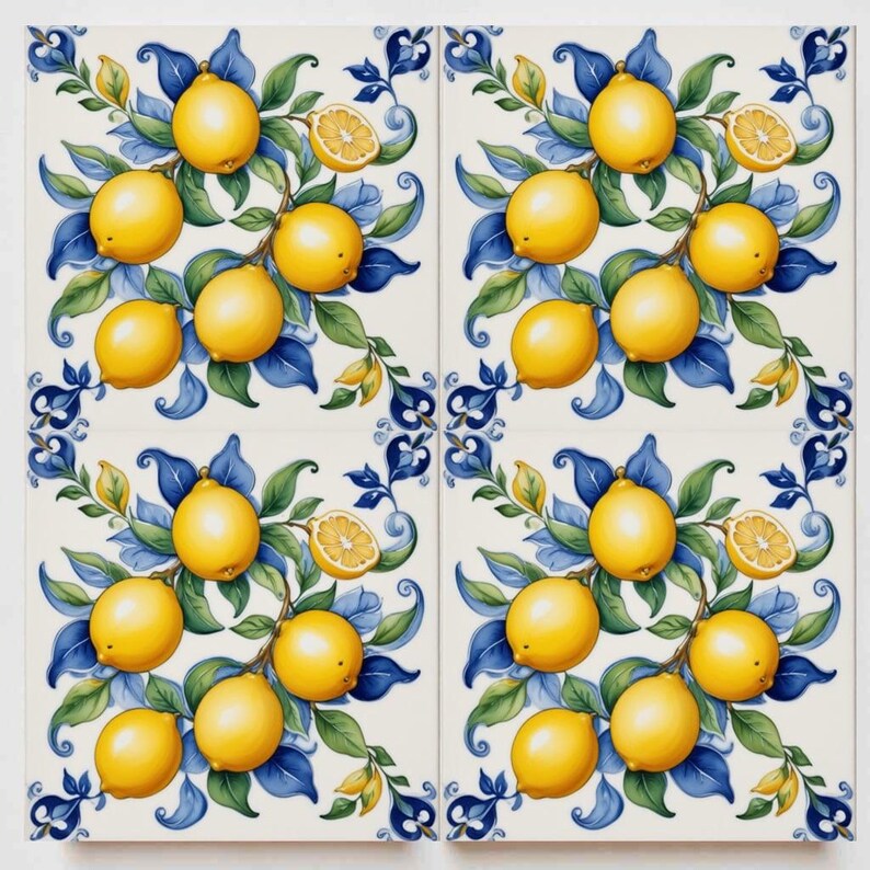 Italian Amalfi Lemon Tile – Mediterranean Kitchen & Bath Ceramic Art - Etsy