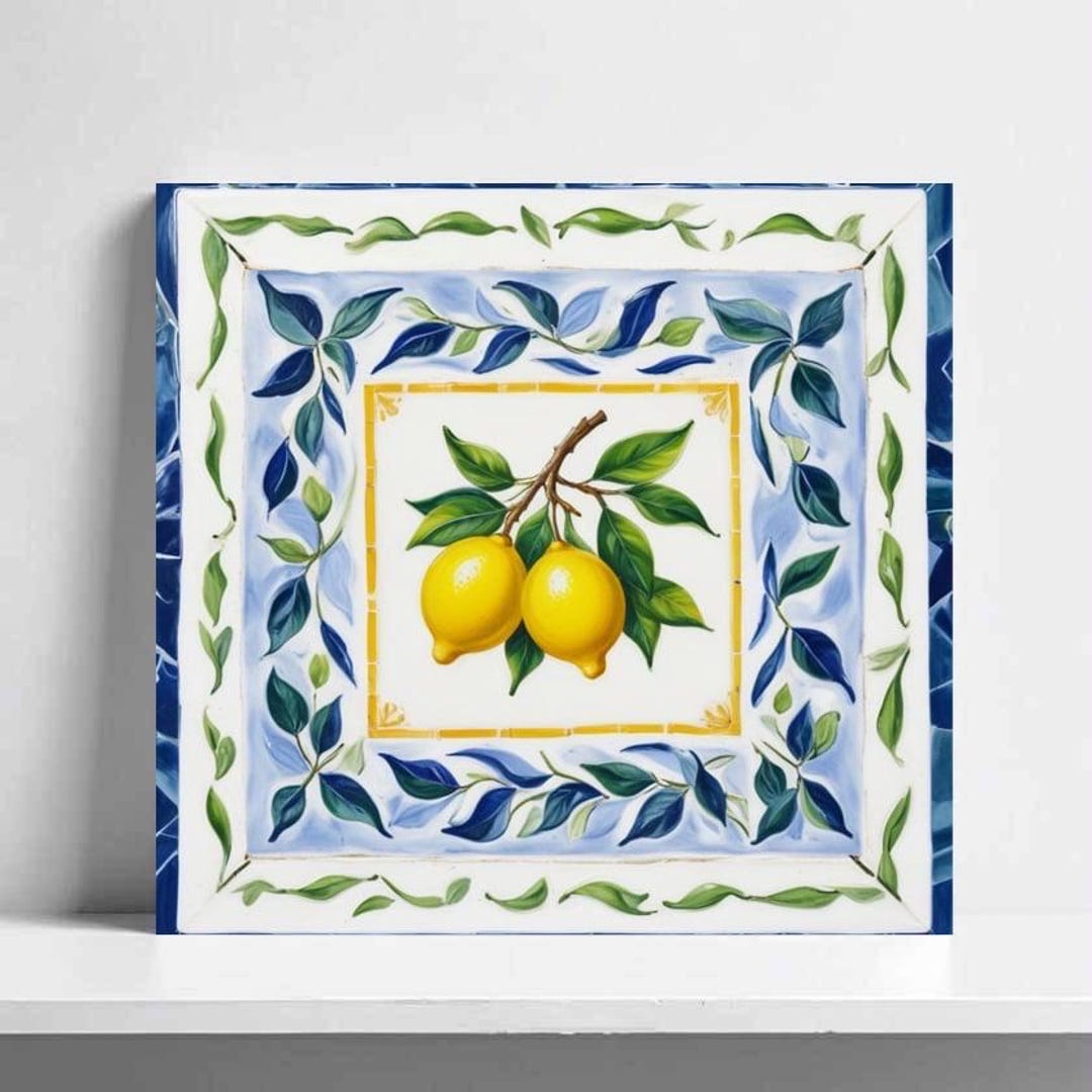 Italian Majolica Lemon Ceramic Tile – Amalfi Fruit Wall Art ...