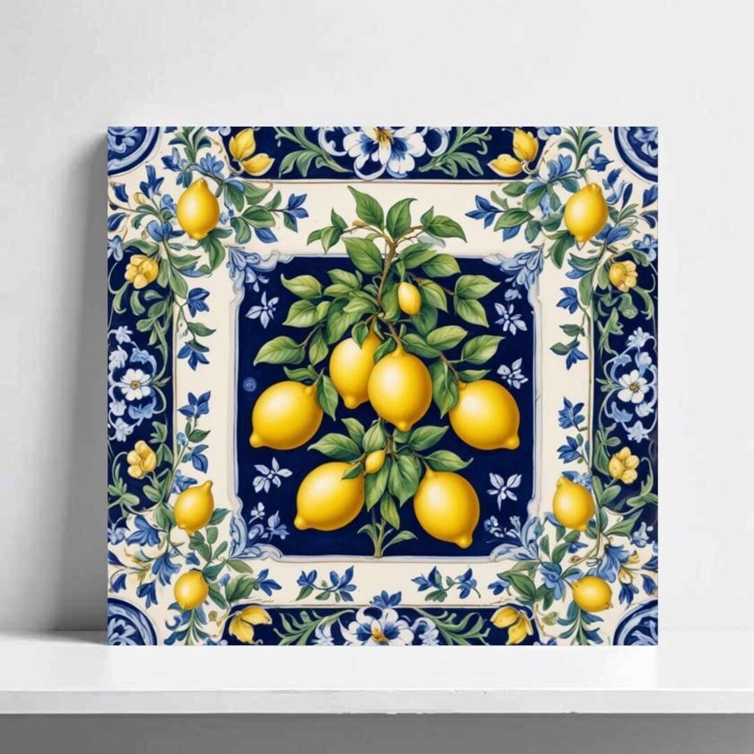 Italian Lemon Tile – Amalfi Kitchen Backsplash Ceramic Wall Art - Etsy