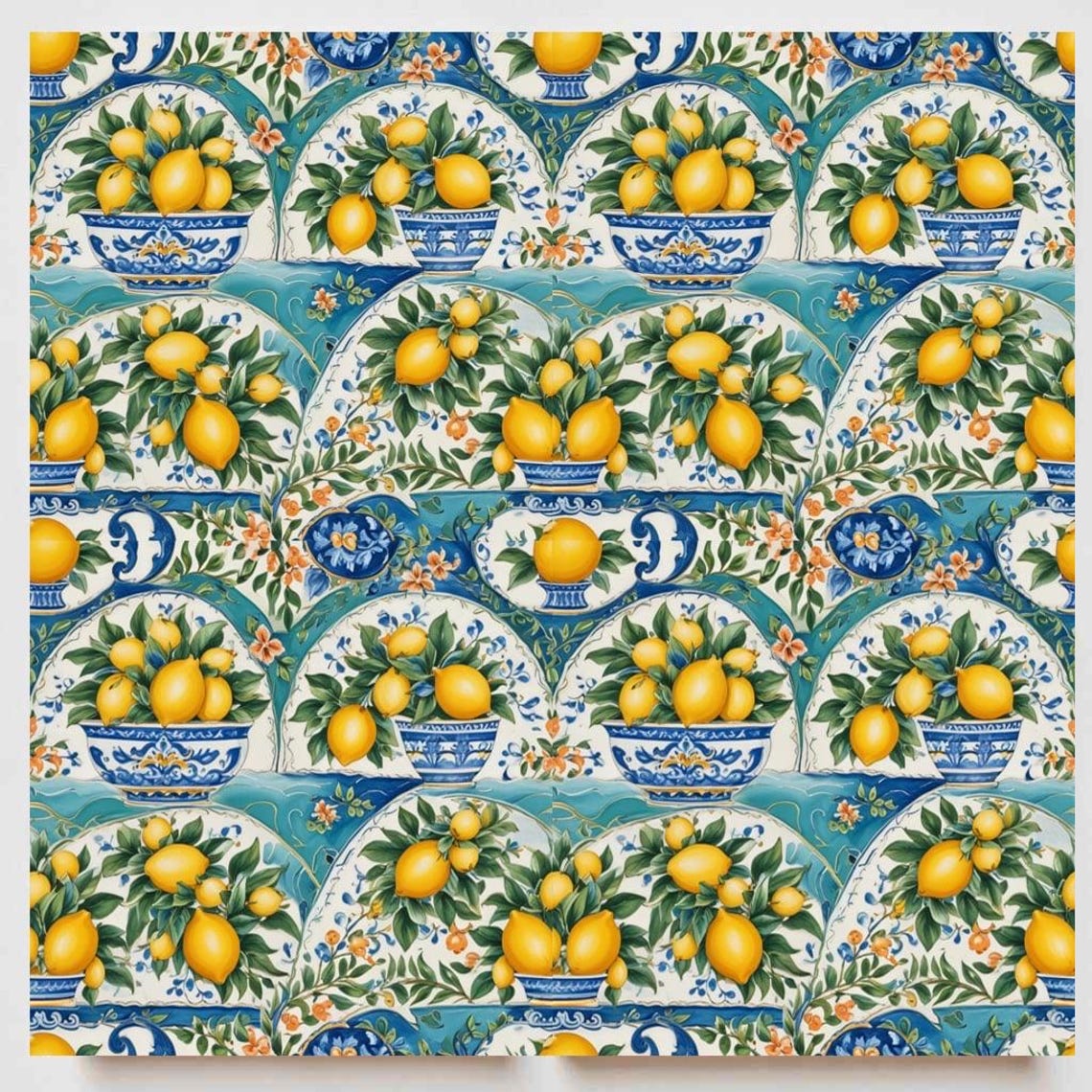 Italian Majolica Lemon Tile – Turquoise Amalfi Coast Ceramic for ...