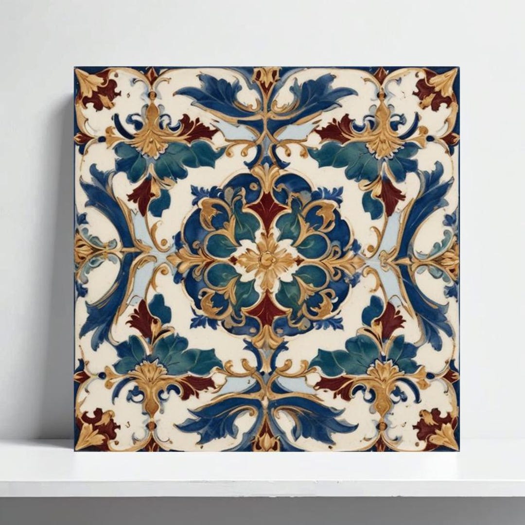 Venetian Ceramic Tile: Baroque Floral Mediterranean Home Bath Decor - Etsy