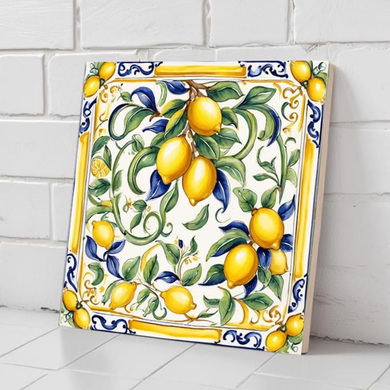 Amalfi Lemon Tile: Italian Ceramic Kitchen Backsplash, Mediterranean ...