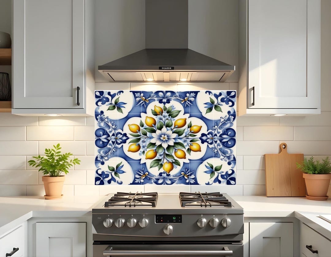 Lemon Tile Mural – Amalfi Coast Kitchen Backsplash, Italian Majolica ...