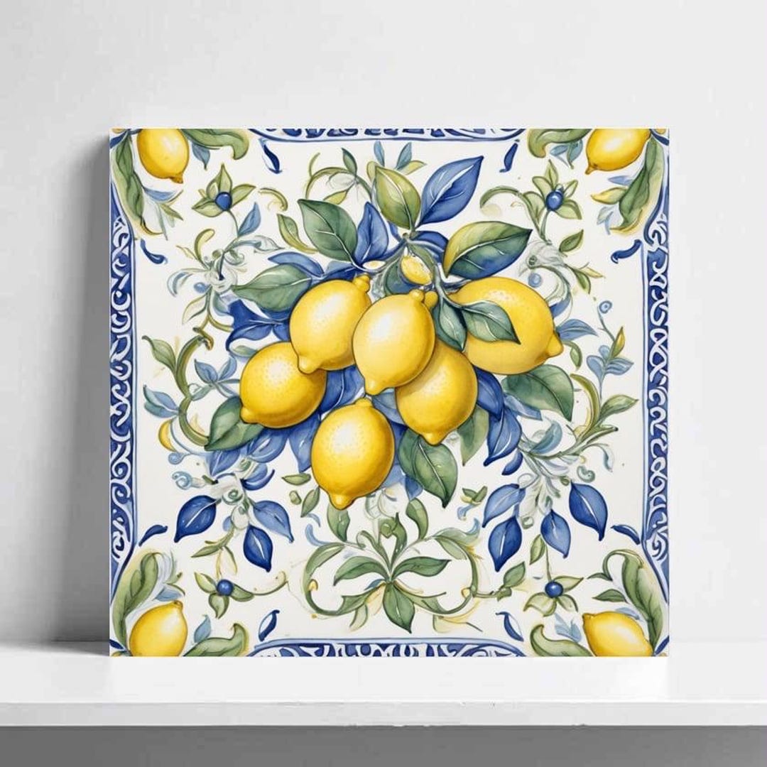 Italian Majolica Amalfi Lemon Tile – Mediterranean Kitchen Backsplash ...