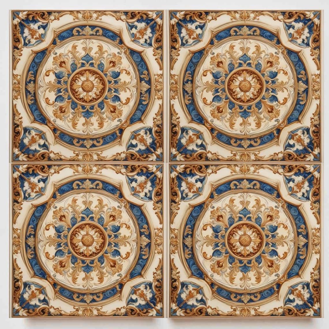 Italian Tile – Venetian Ceramic Majolica, Baroque Renaissance Floral ...