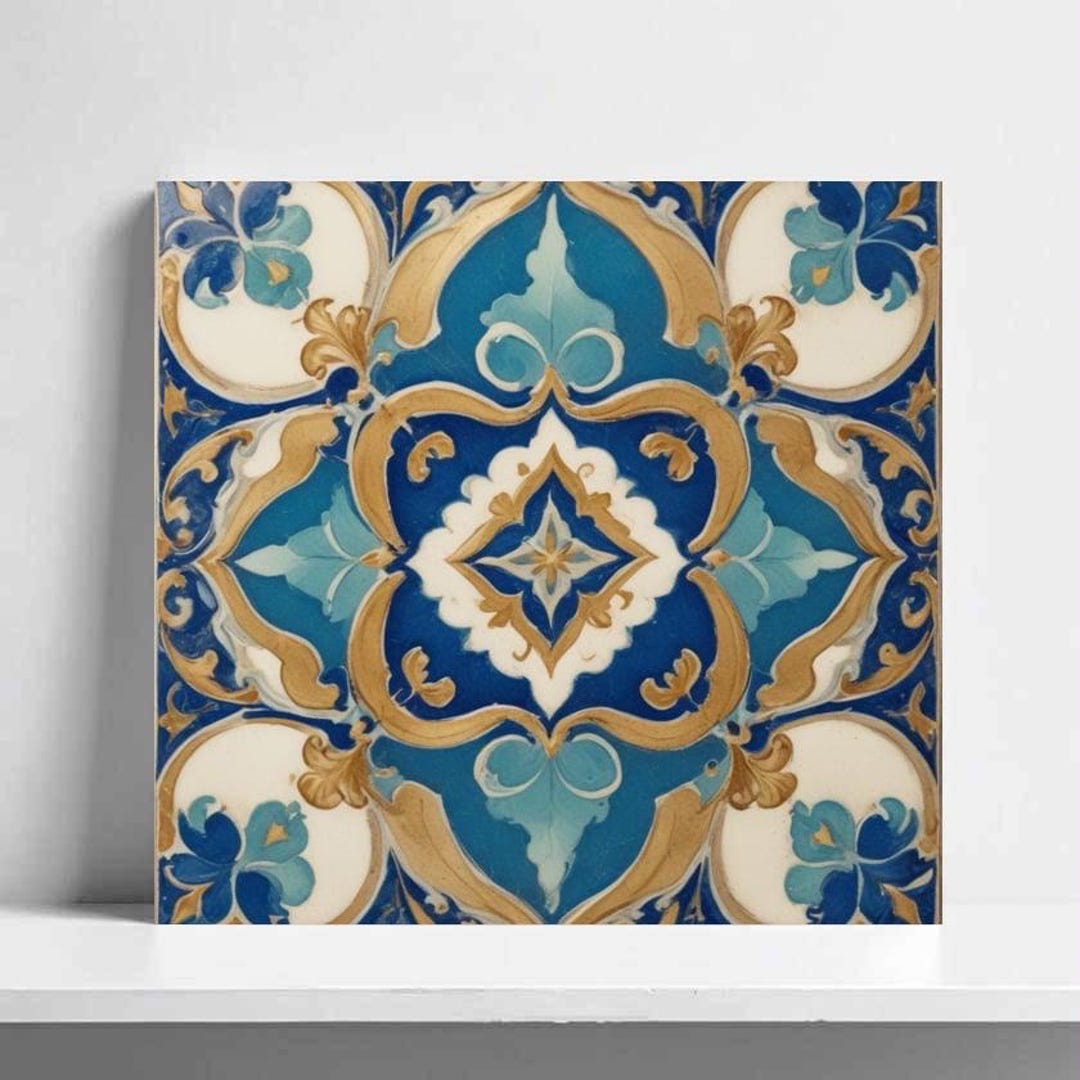 Italian Tile – Venetian Baroque Floral Majolica Ceramic Wall Art ...