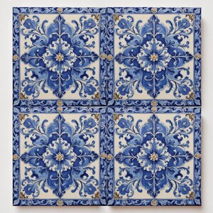 Blue Amalfi Majolica Tile: Mediterranean Ceramic Wall Art - Etsy