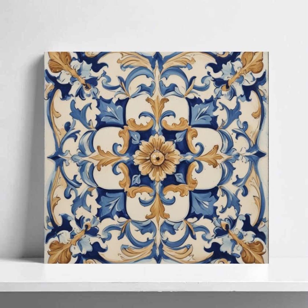 Italian Tile – Amalfi Coast Blue Majolica Ceramic Wall Art ...