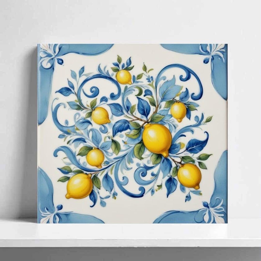 Italian Lemon Tile – Amalfi Coast Watercolor Ceramic, Kitchen ...