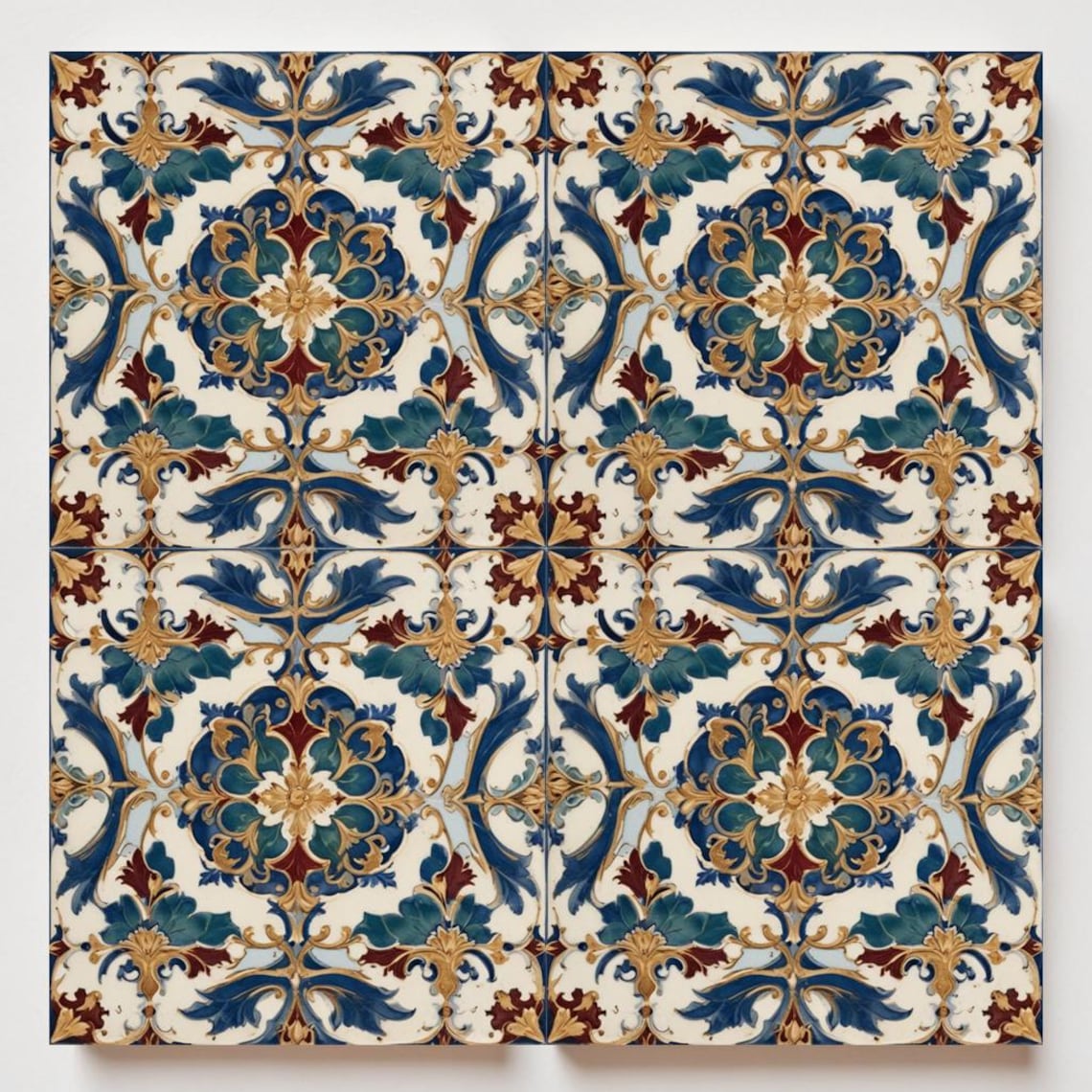 Venetian Ceramic Tile: Baroque Floral Mediterranean Home Bath Decor - Etsy