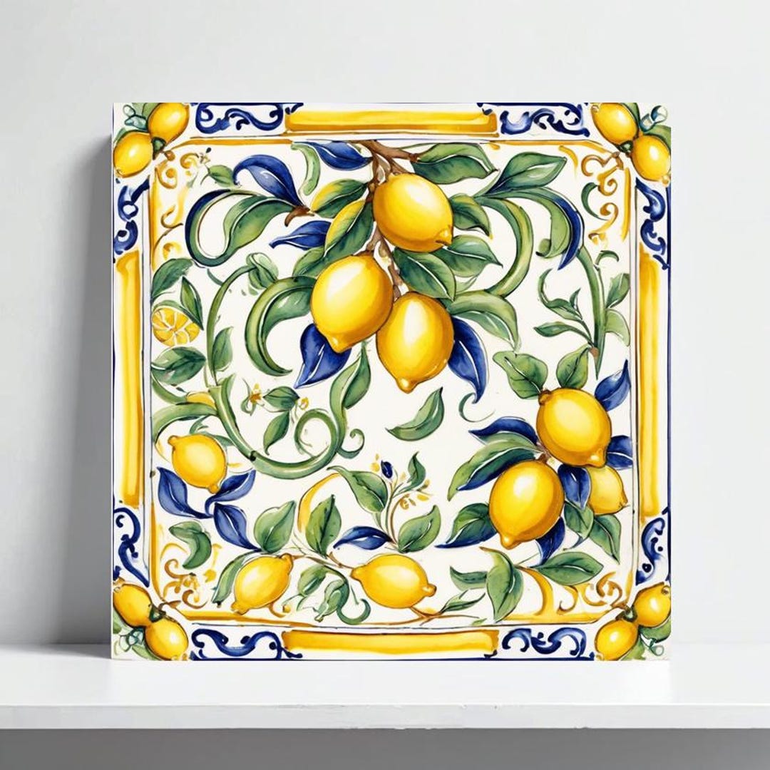 Amalfi Lemon Tile: Italian Ceramic Kitchen Backsplash, Mediterranean ...
