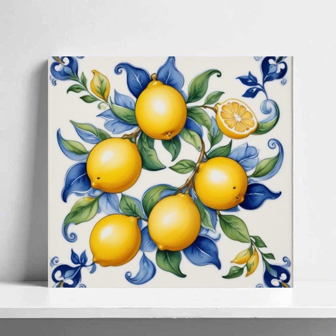 Italian Amalfi Lemon Tile – Mediterranean Kitchen & Bath Ceramic Art - Etsy