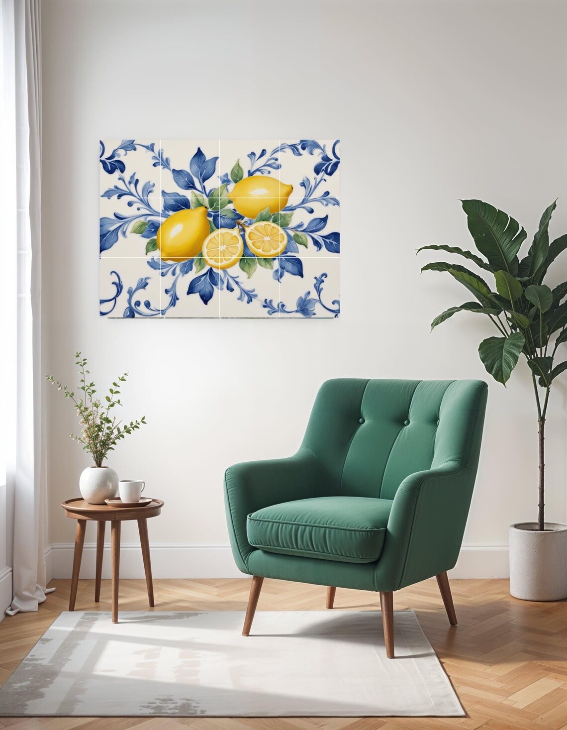 Fruit Tile Mural – Italian Tile Mural Backsplash, Amalfi Lemon Wall Art ...