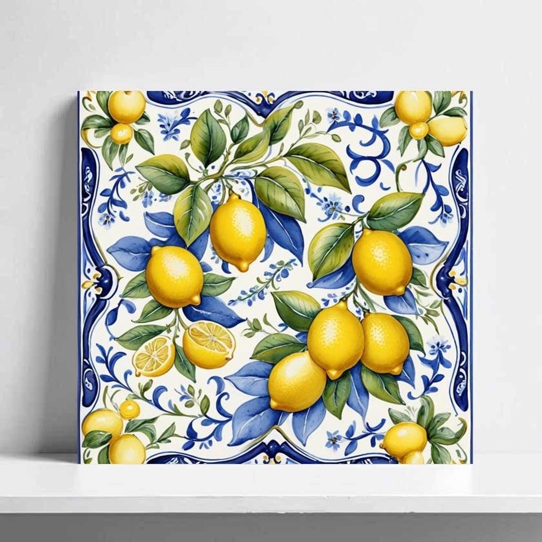 Amalfi Lemon Majolica Tile - Italian Ceramic Wall Art - Etsy