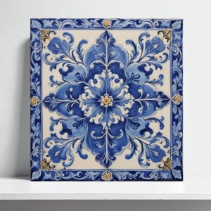 Blue Amalfi Majolica Tile: Mediterranean Ceramic Wall Art - Etsy