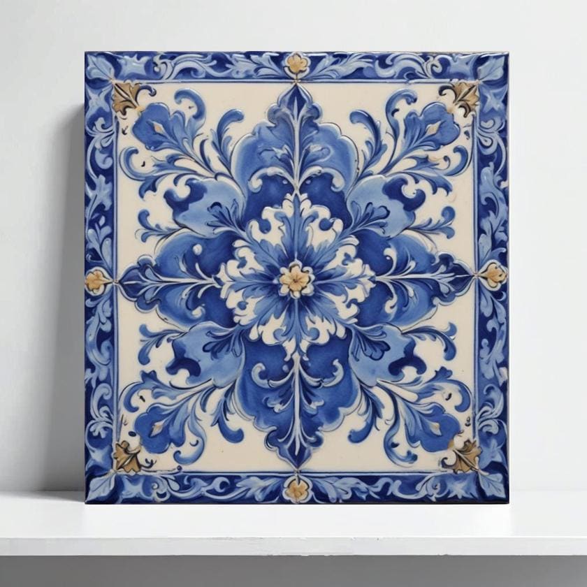 Blue Amalfi Majolica Tile: Mediterranean Ceramic Wall Art - Etsy