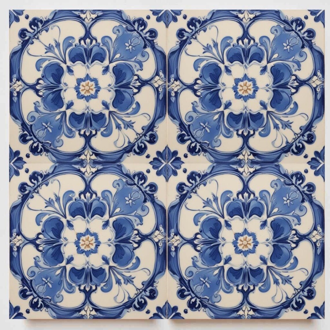 Amalfi Coast Tile – Blue Floral Majolica Ceramic Backsplash - Etsy