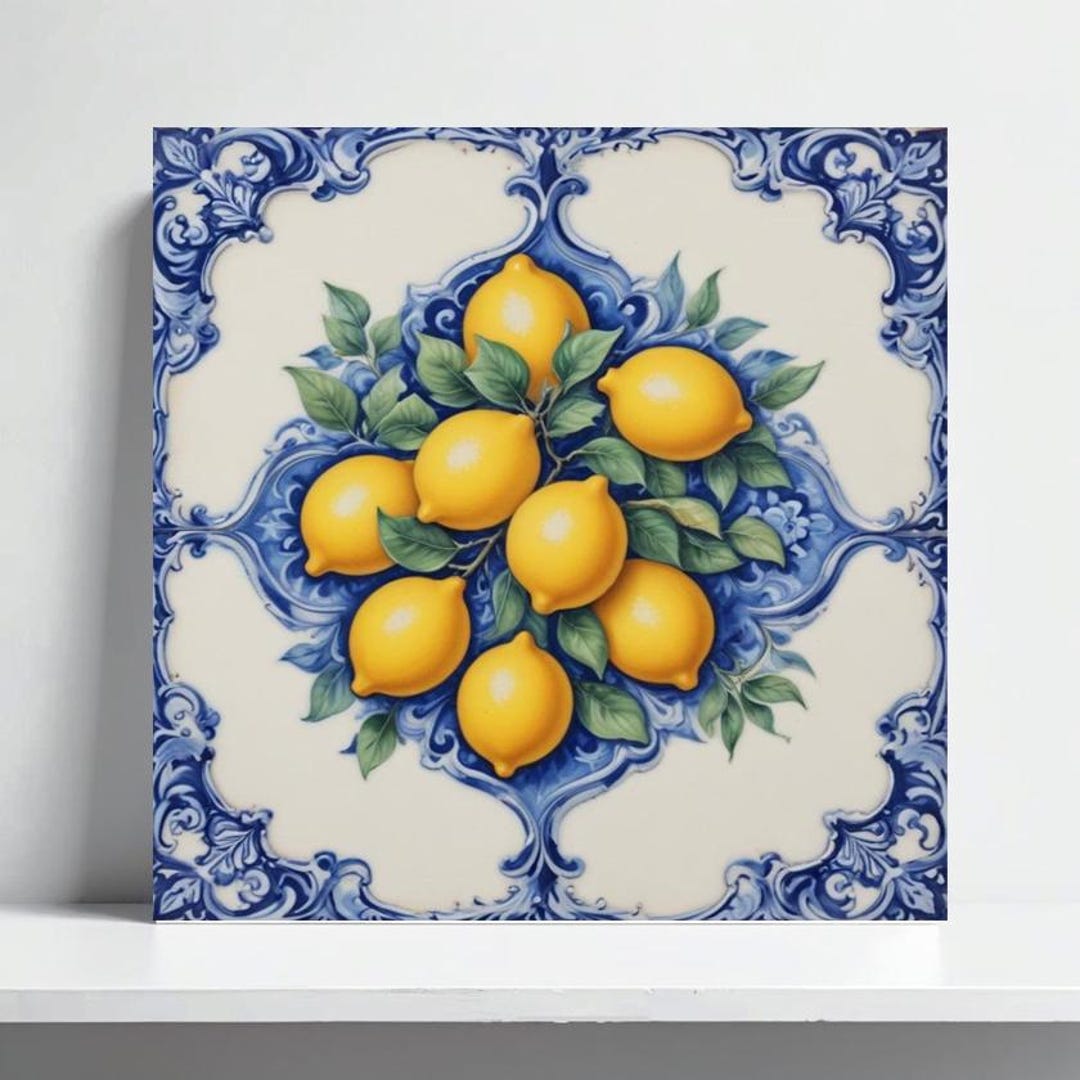 Amalfi Lemon Tile: Italian Majolica Ceramic Kitchen Backsplash - Etsy