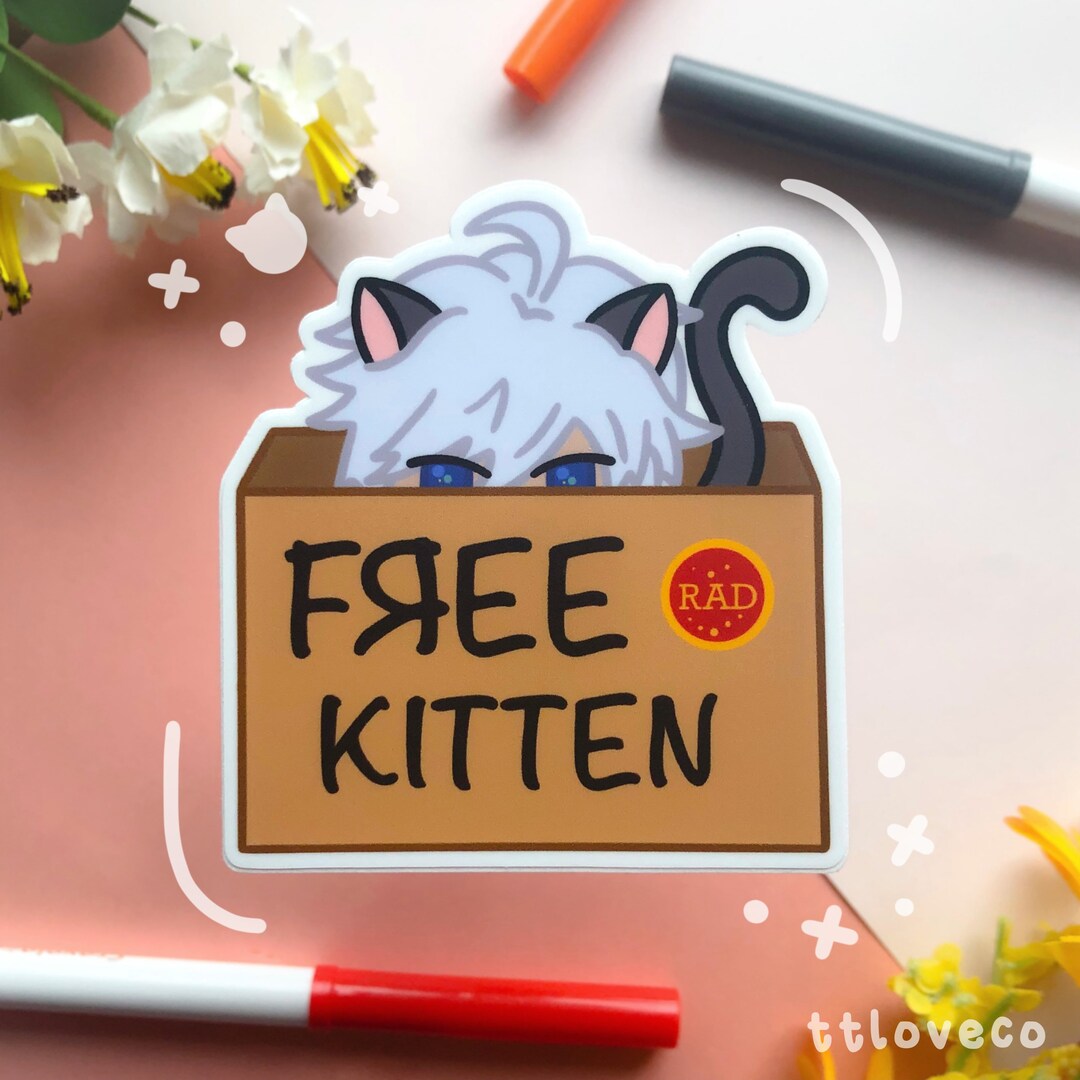 Otome Game Mammon Free Kitten Sticker Anime Obey Me Kawaii Dating Sim ...