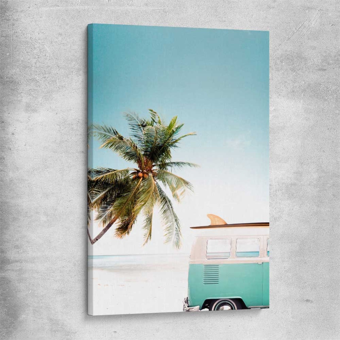Combi Van Beach Wall Art Canvas, Framed Print, Poster Home Decor ...