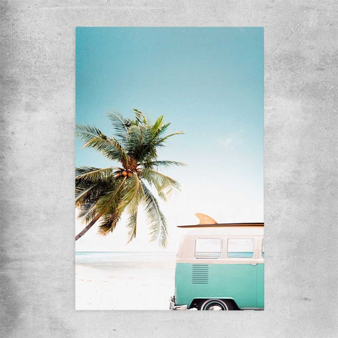 Combi Van Beach Wall Art | Canvas, Framed Print, Poster | Home Decor ...