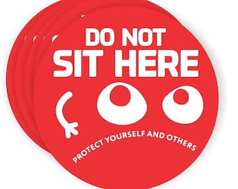 Sit Here Sticker Decal Seat Chair Sign Social Distancing for | Etsy