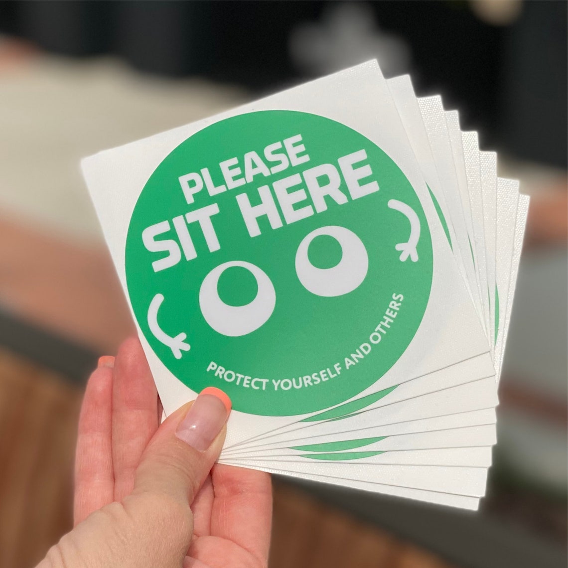 Sit Here Sticker Decal Seat Chair Sign Social Distancing for | Etsy