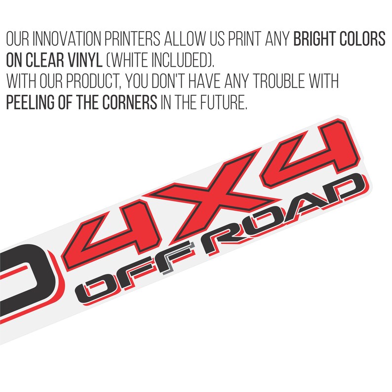 TRD 4x4 OFF ROAD Truck Decal Set of 2 Clear Vinyl Stickers - Etsy