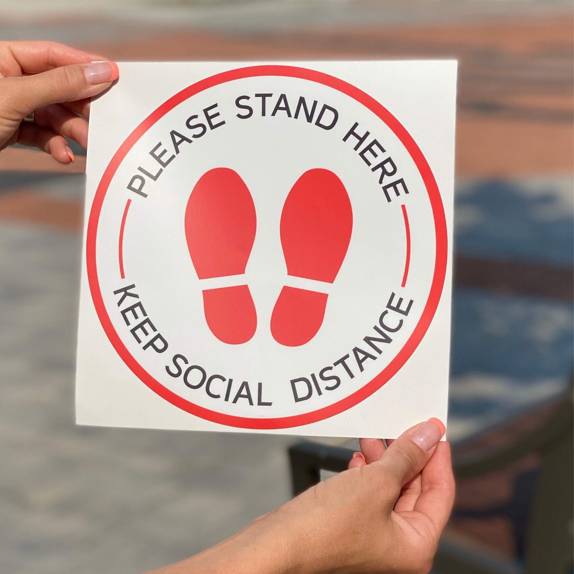 Anti-slip Floor Safety Signs 10 Pack Hard Floor | 6 Feet Distance ...