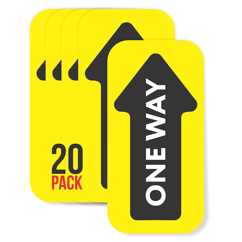 One Way Arrow Enter Floor Decals, Stickers, Directional Signs for ...