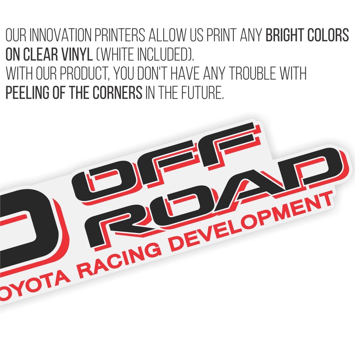 TRD OFF ROAD Toyota Racing Development Truck Decal Set of 2 | Etsy