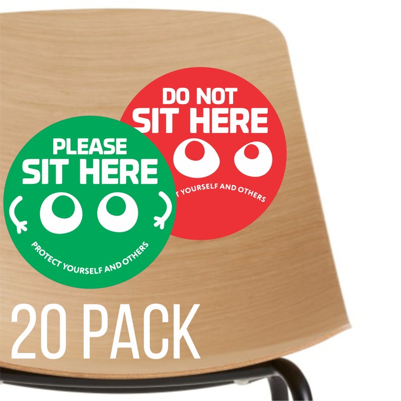 Sit Here Sticker Decal Seat Chair Sign Social Distancing for - Etsy
