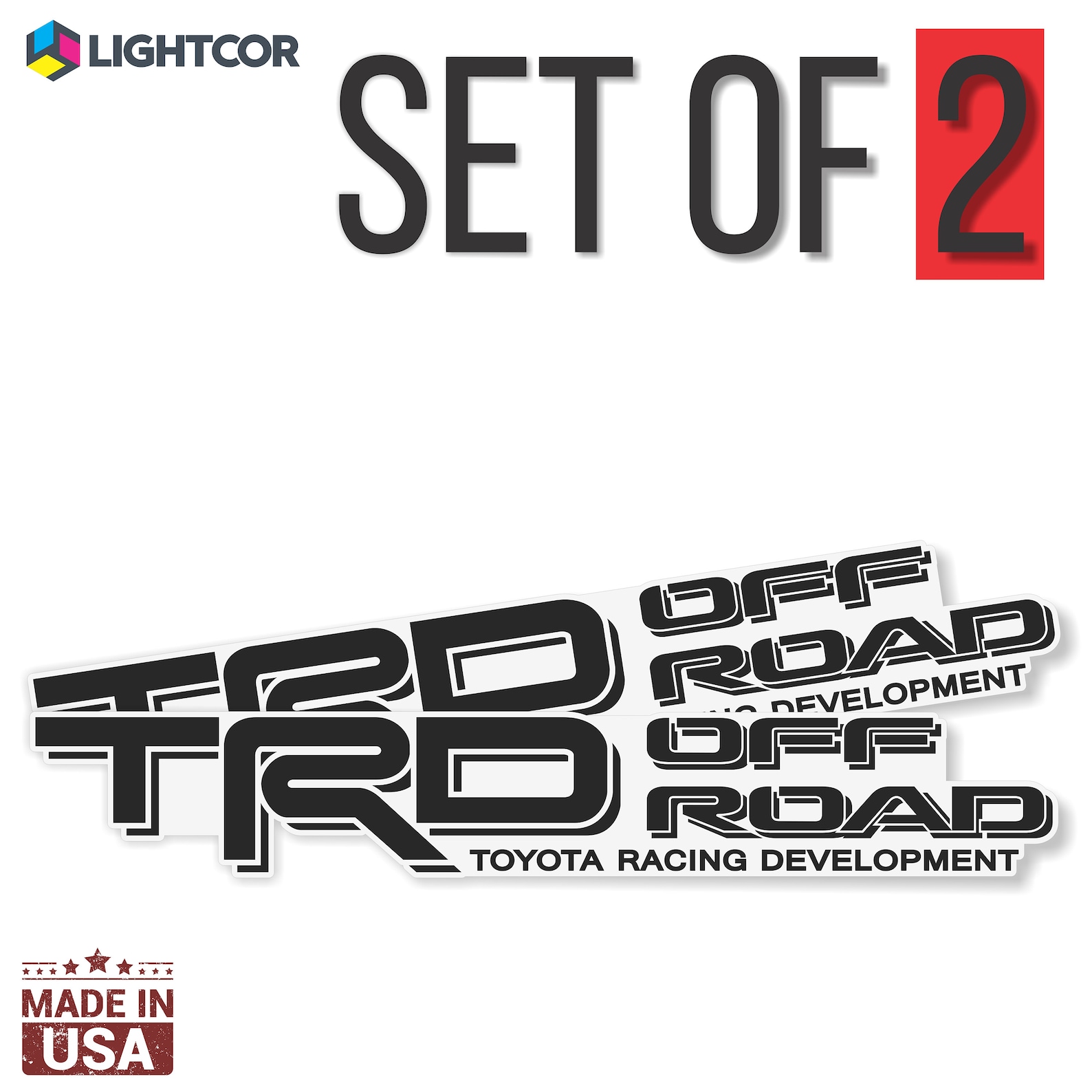 TRD OFF ROAD Toyota Racing Development Truck Decal Set of 2 Clear Vinyl ...