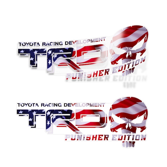 TRD OFF ROAD Punisher Edition Racing Development Truck Decals Set of 2 Skull Clear Stickers Etsy