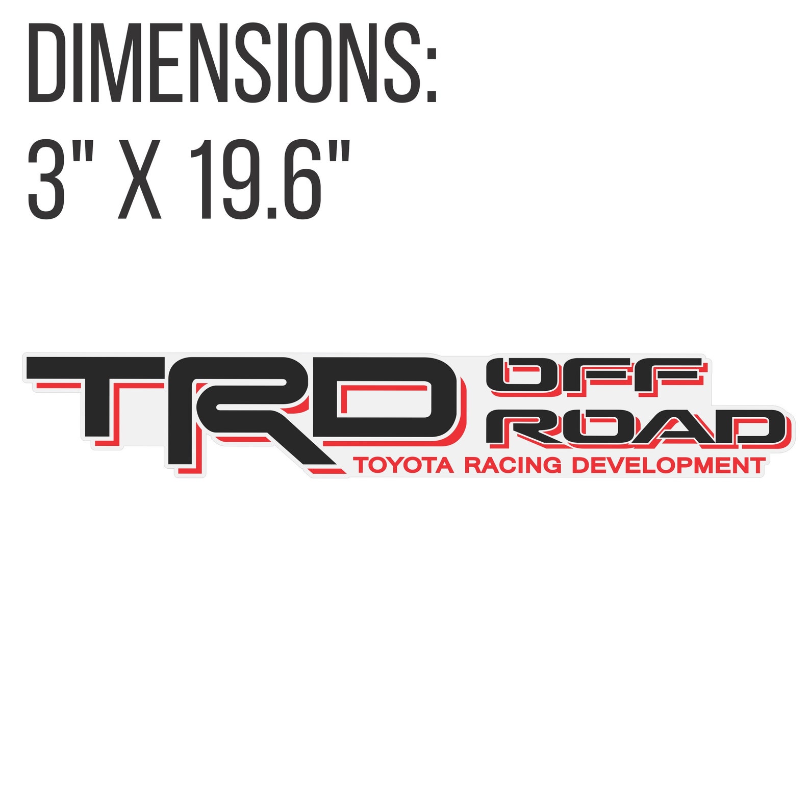 TRD OFF ROAD Toyota Racing Development Truck Decal Set of 2 Clear Vinyl ...