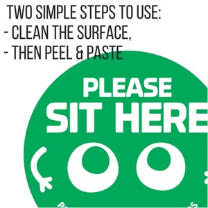 Sit Here Sticker, Decal, Seat Chair Sign Social Distancing for Kids, 20 ...