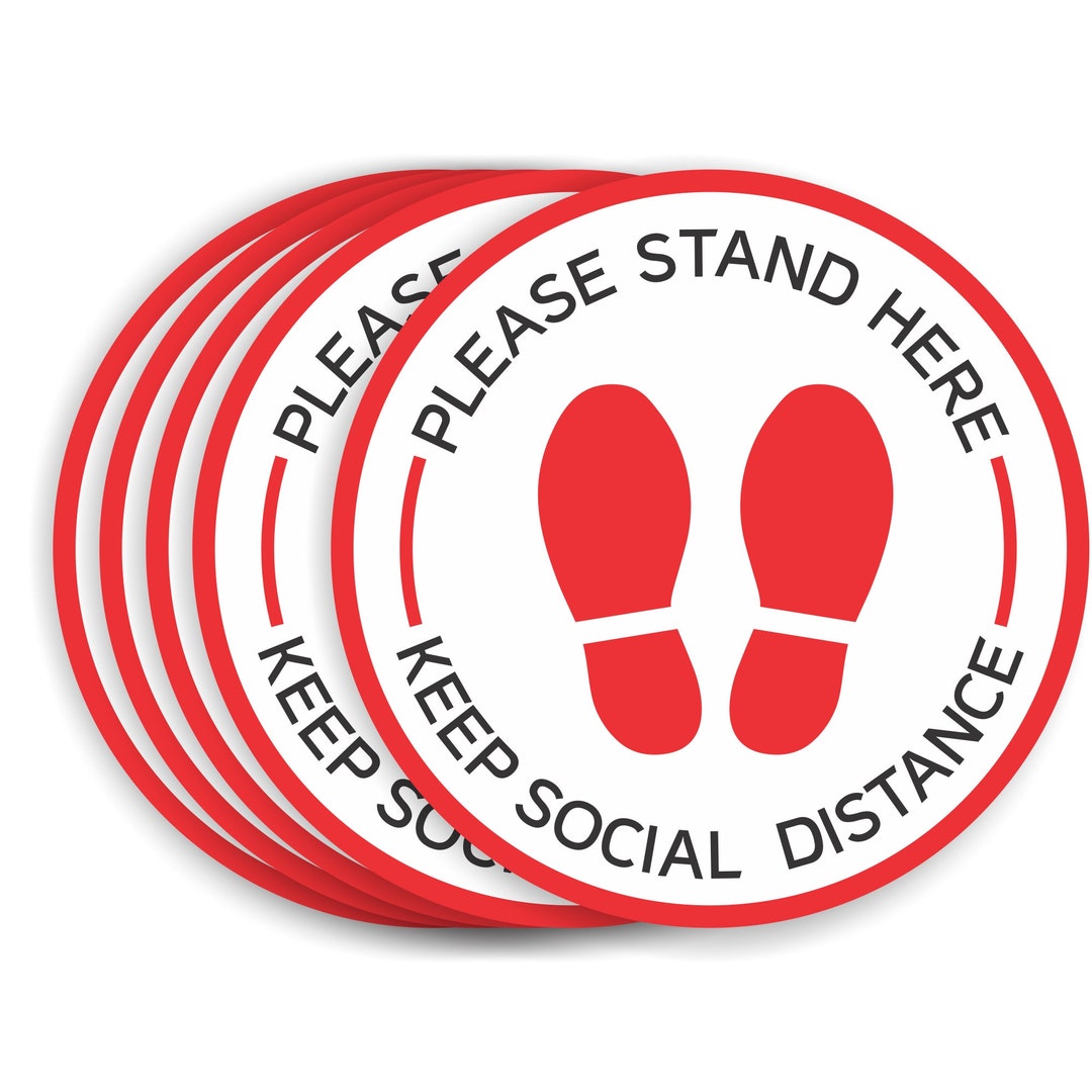 10 Pack Social Distancing Floor Signs Stickers Decals for Hard Floor ...