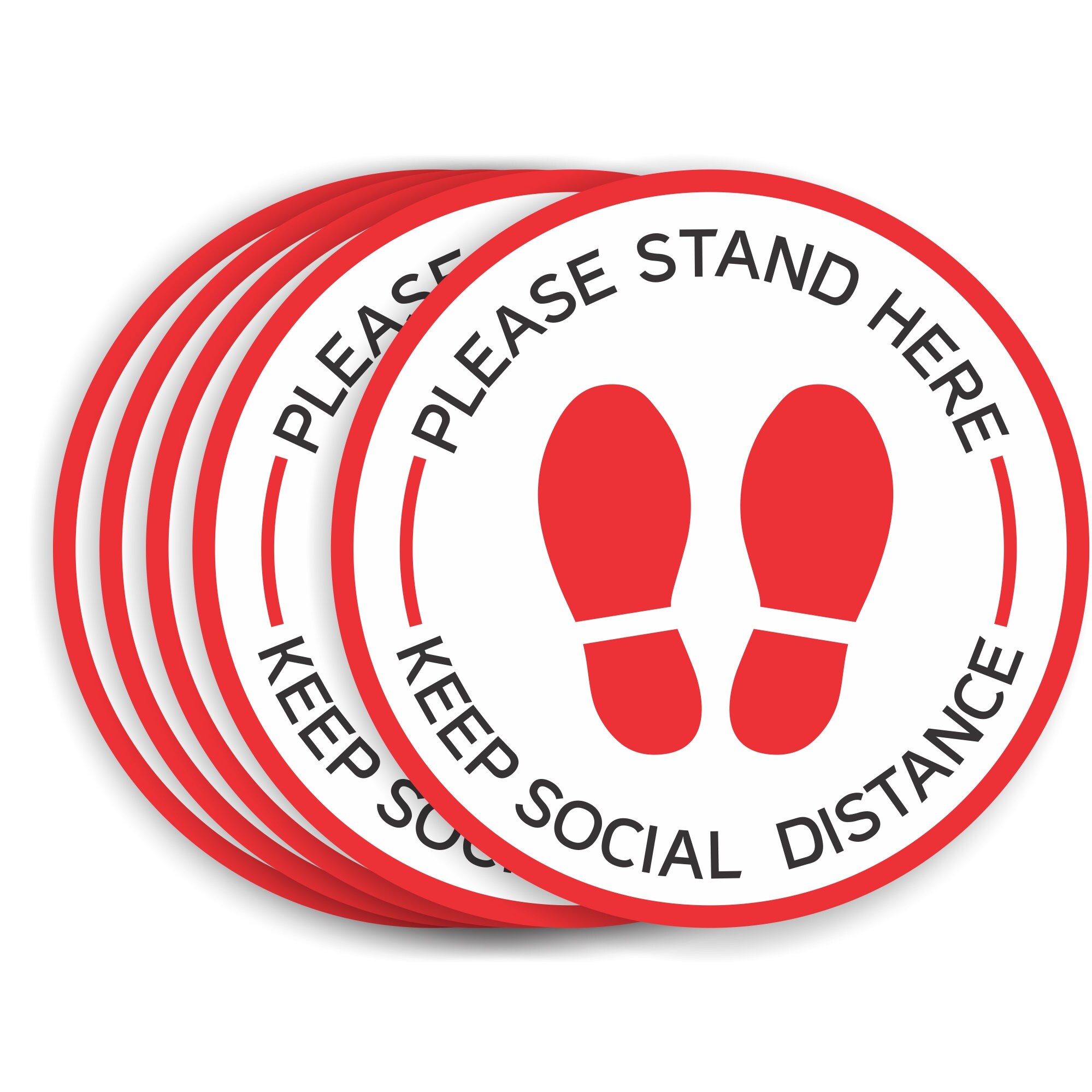 Anti-slip Floor Safety Signs 10 Pack Hard Floor | 6 Feet Distance ...