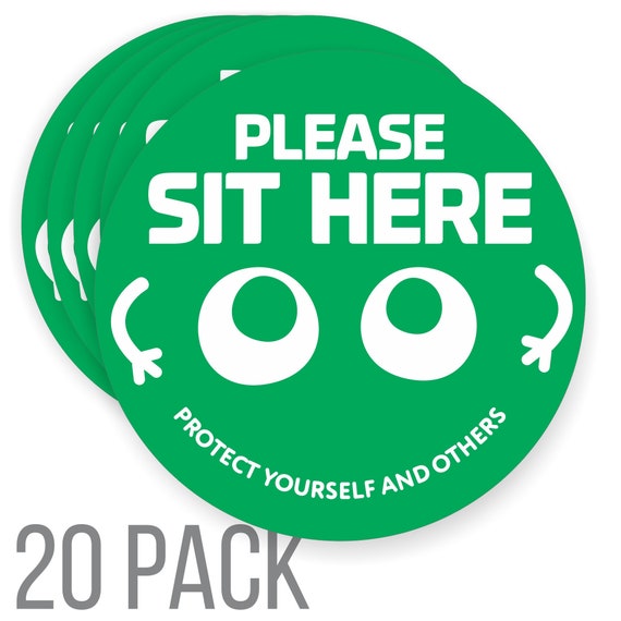 Sit Here Sticker Decal Seat Chair Sign Social Distancing for | Etsy