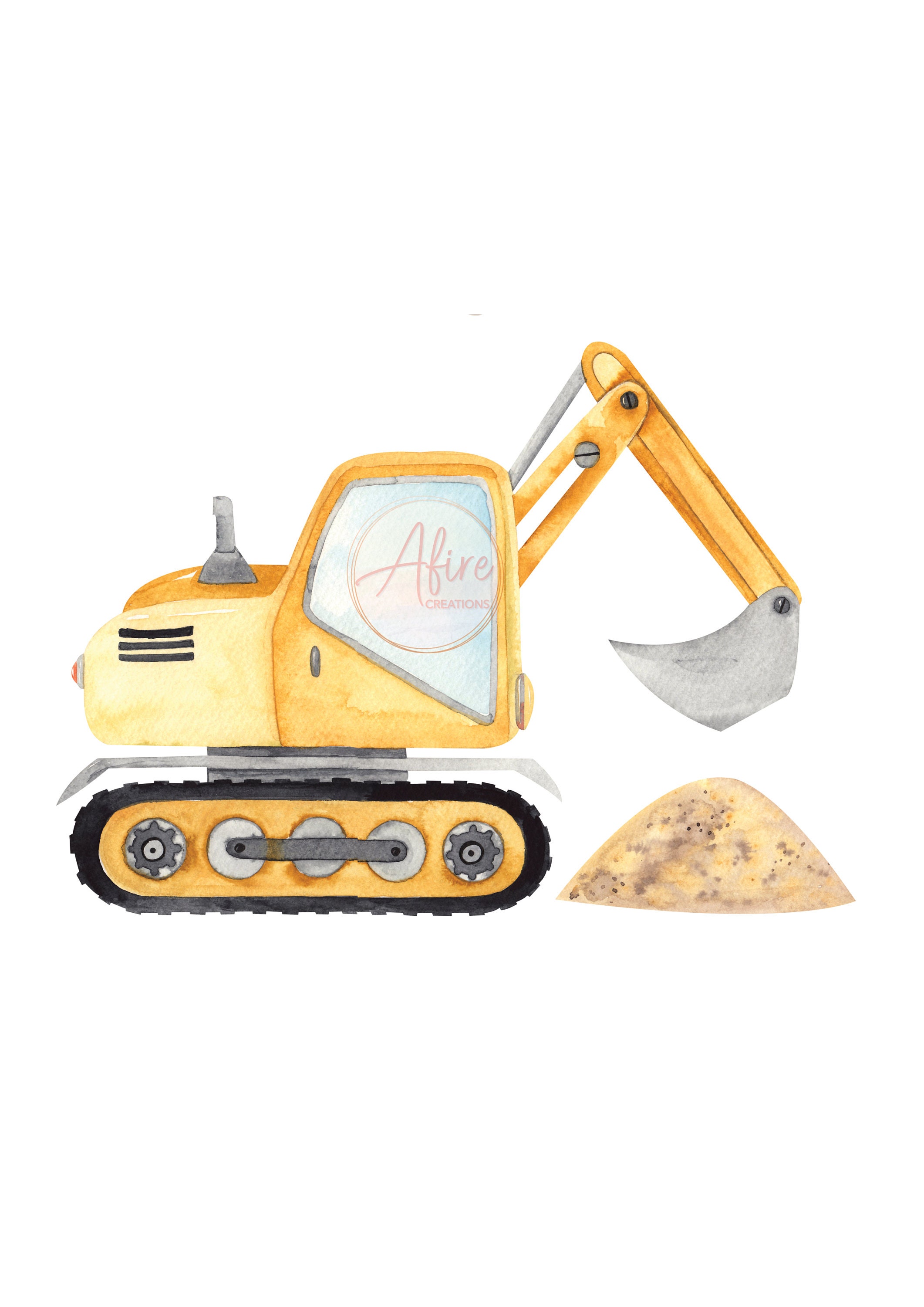 Digger Print for Nursery Kids Transport Prints Excavator | Etsy