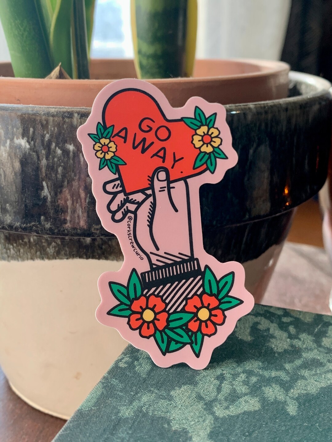 Snarky Go Away Hand Sticker - Etsy