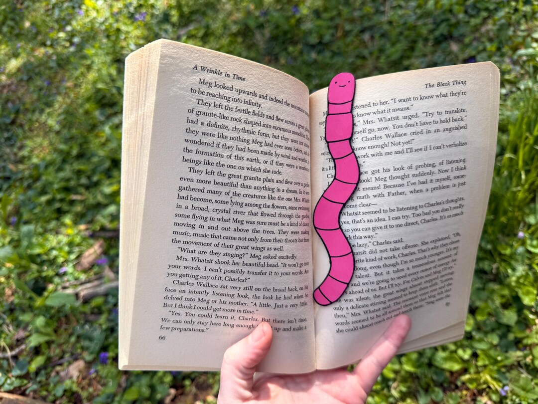 Book Worm Leatherette Bookmark - Etsy