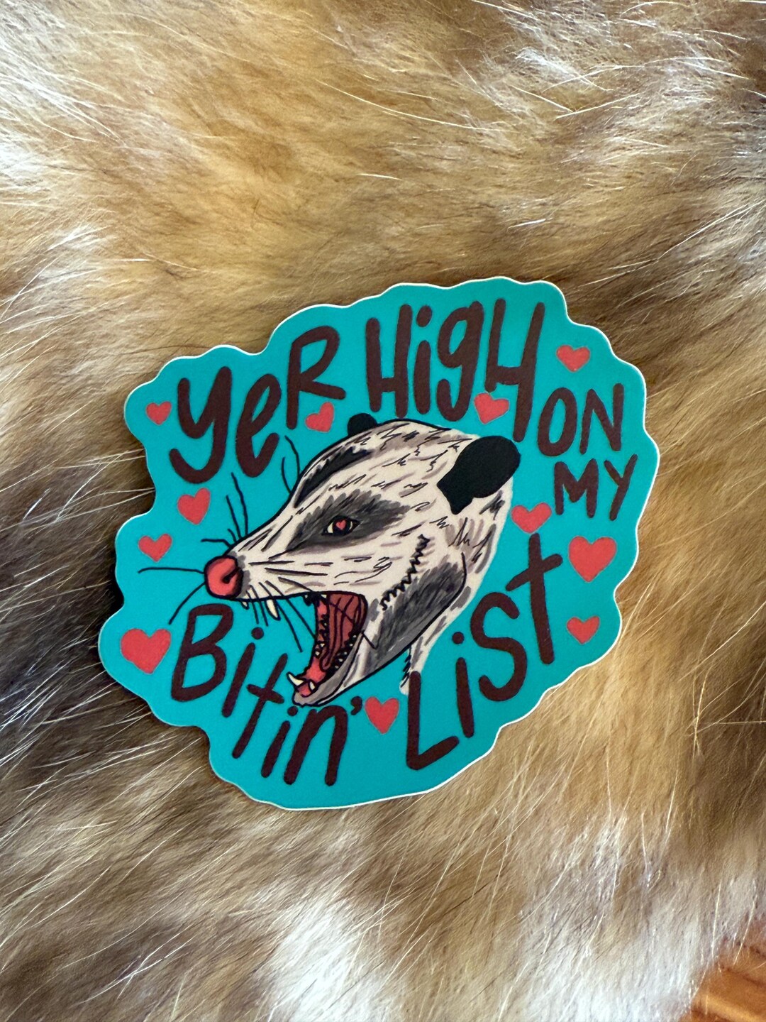 Bitin’ List Possum Sticker - Etsy