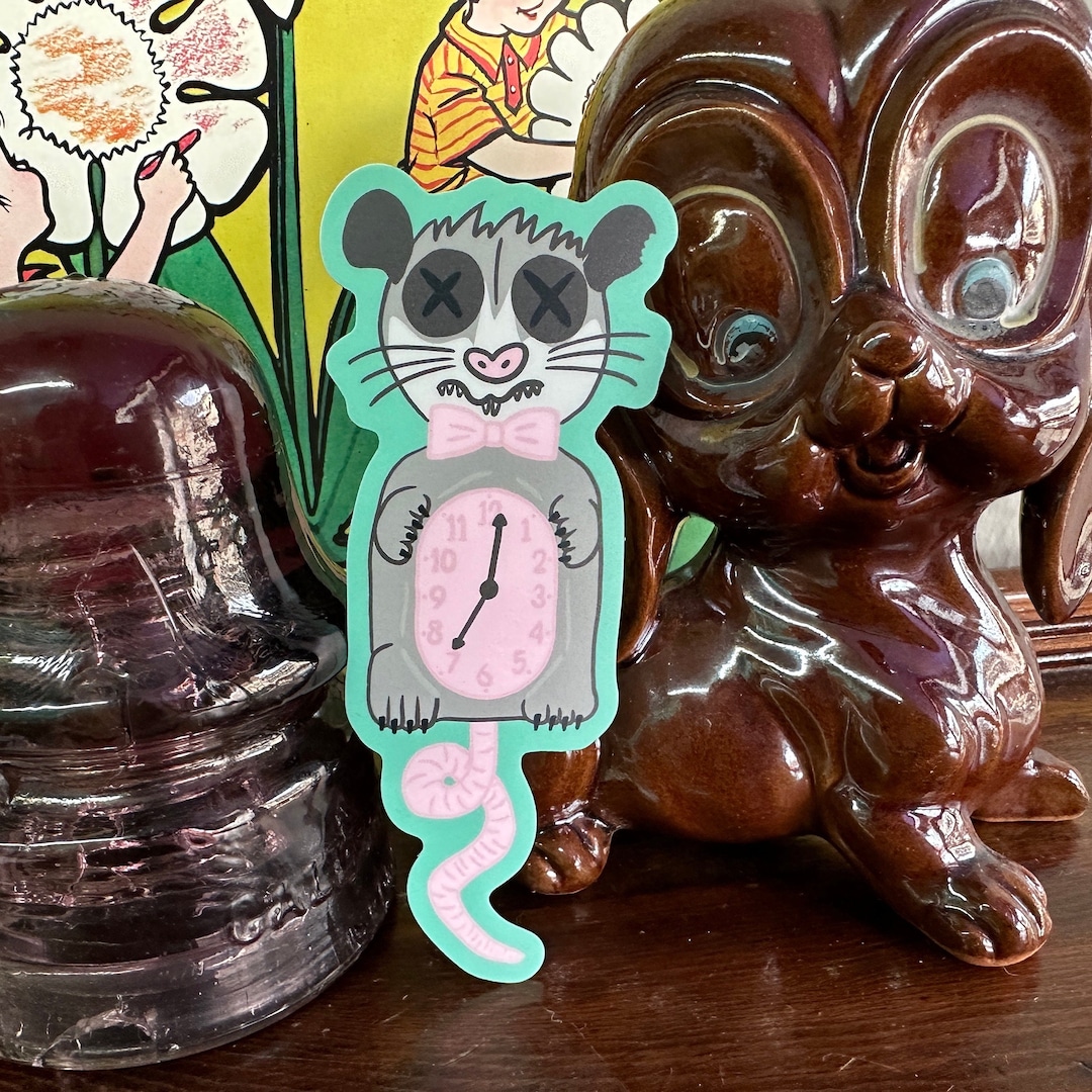 Time to Scream Possum Clock Sticker - Etsy